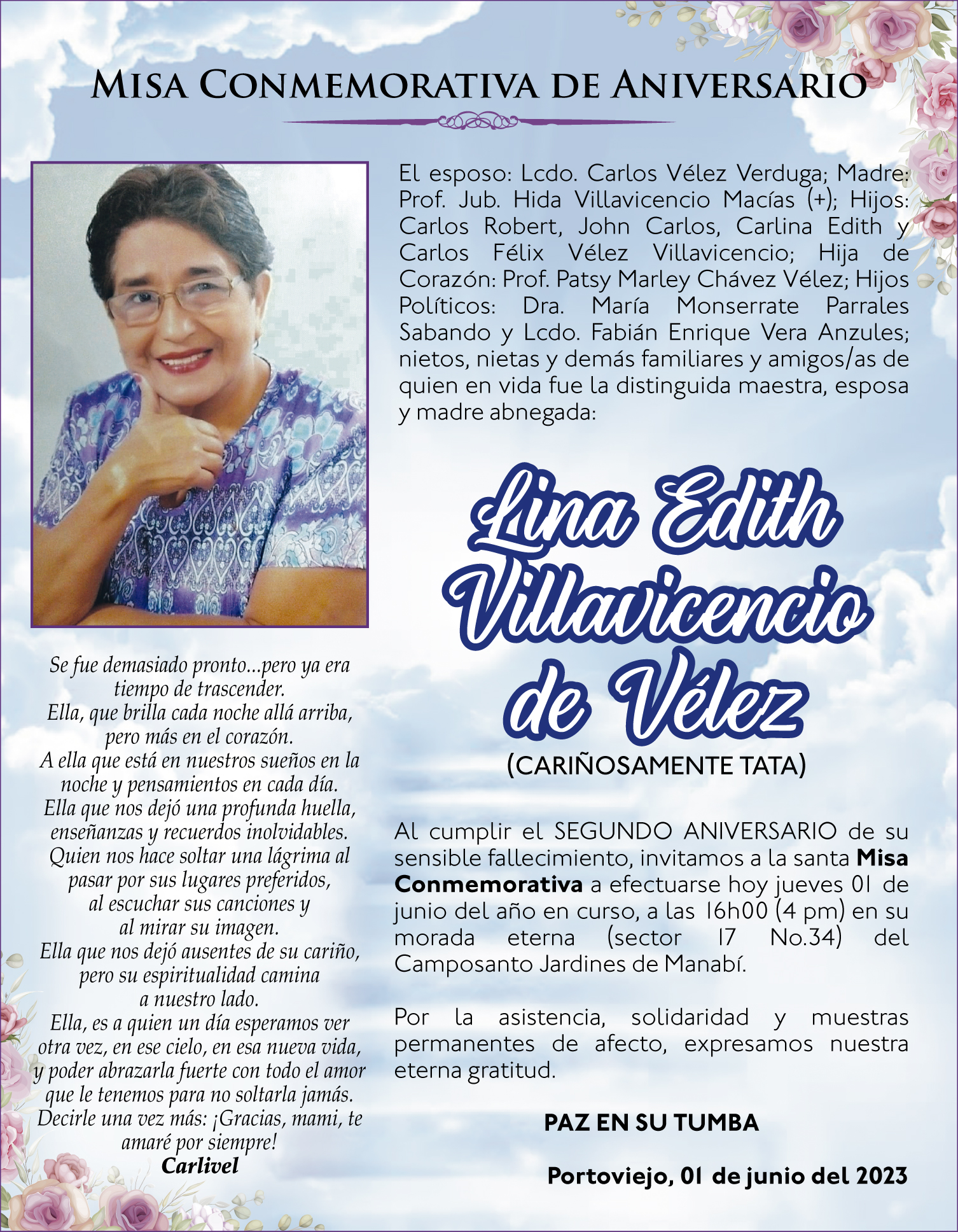 SRA. LINA EDITH VILLAVICENCIO DE VELEZ - El Diario Ecuador SRA. LINA EDITH VILLAVICENCIO DE VELEZ - El Diario Ecuador
